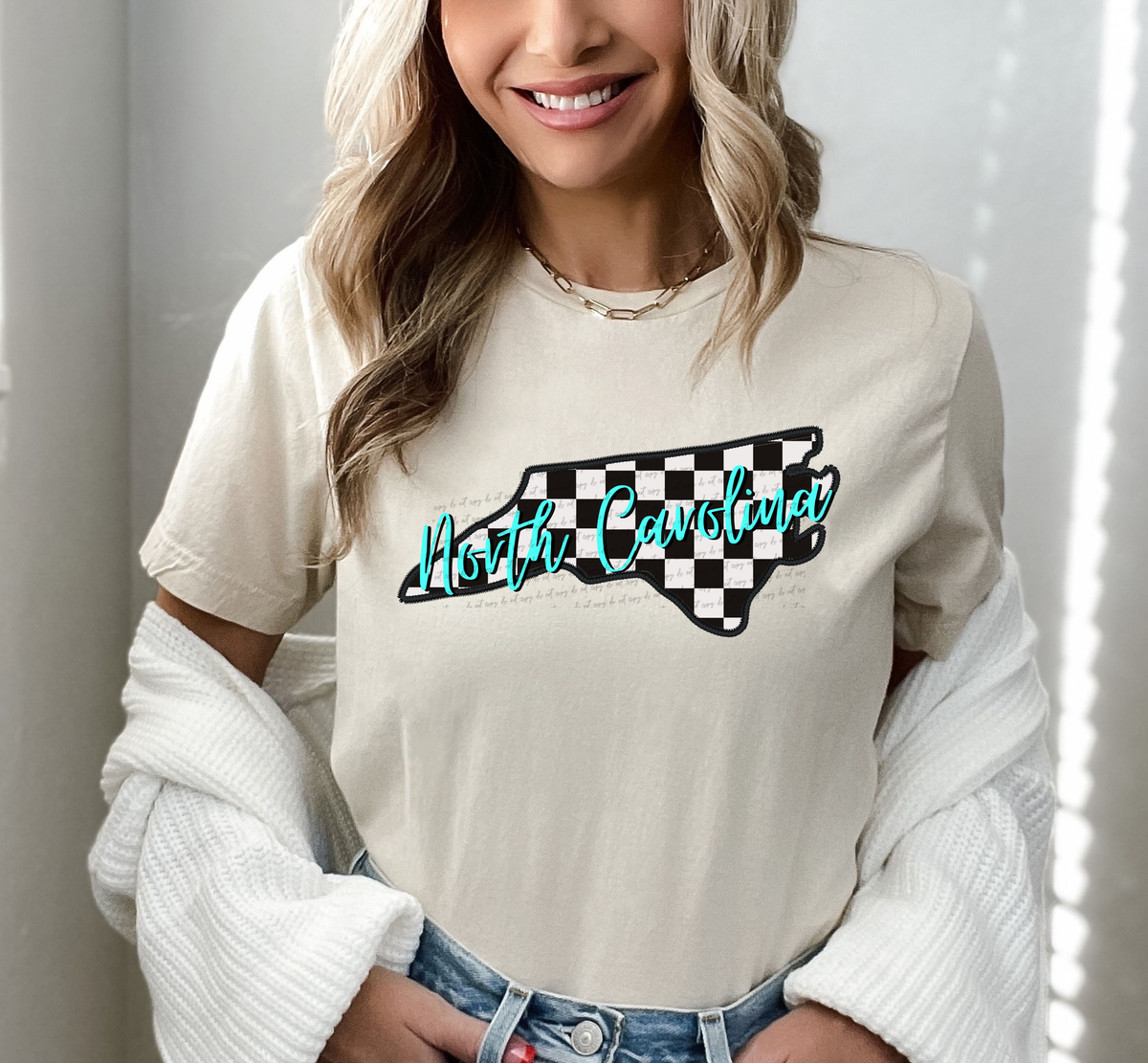 North Carolina State Checkered 59517 DTF transfer – Mud & Grace Transfers