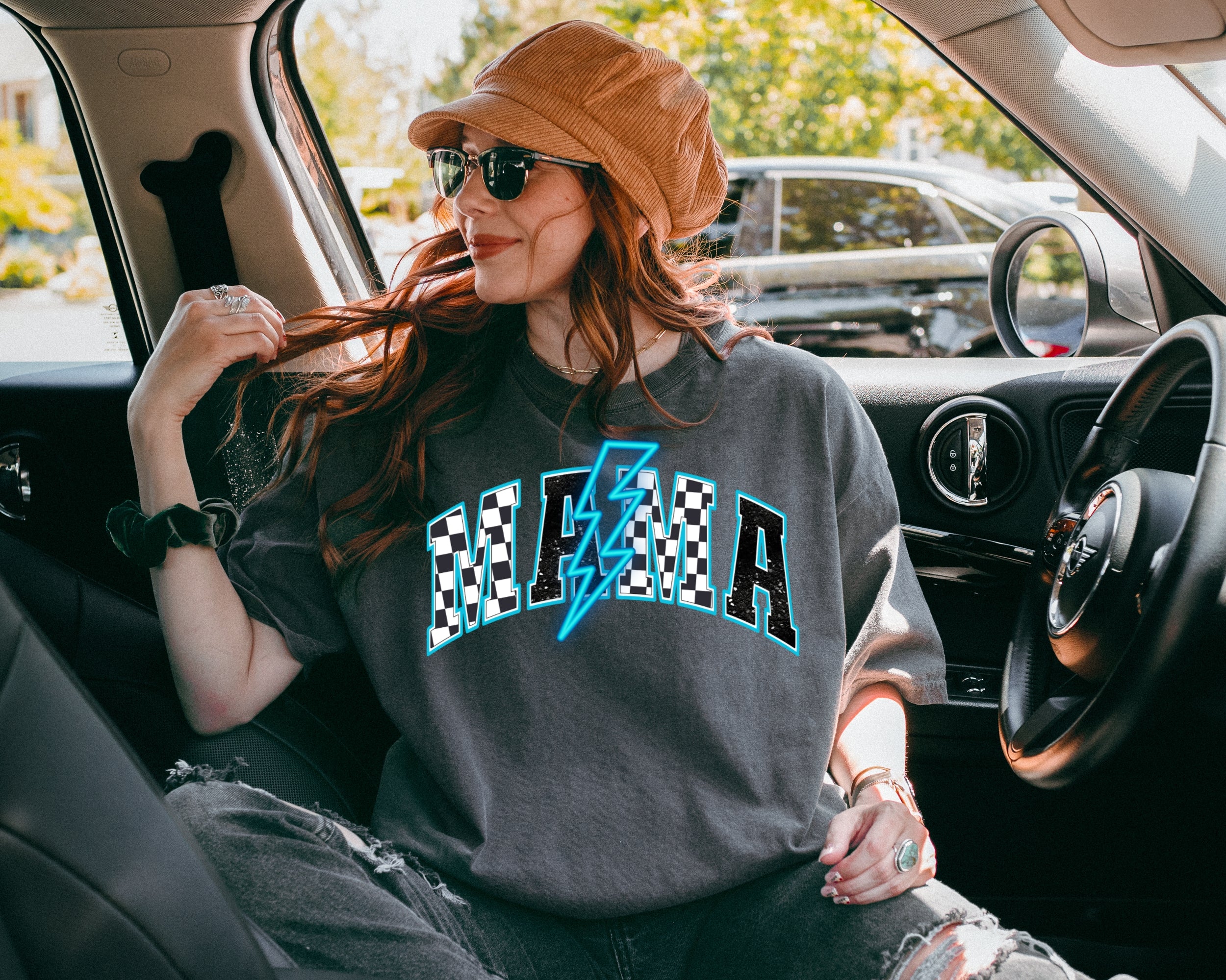 Mama BRIGHT BLUE lightning bolt 68741 DTF transfer – Mud & Grace Transfers