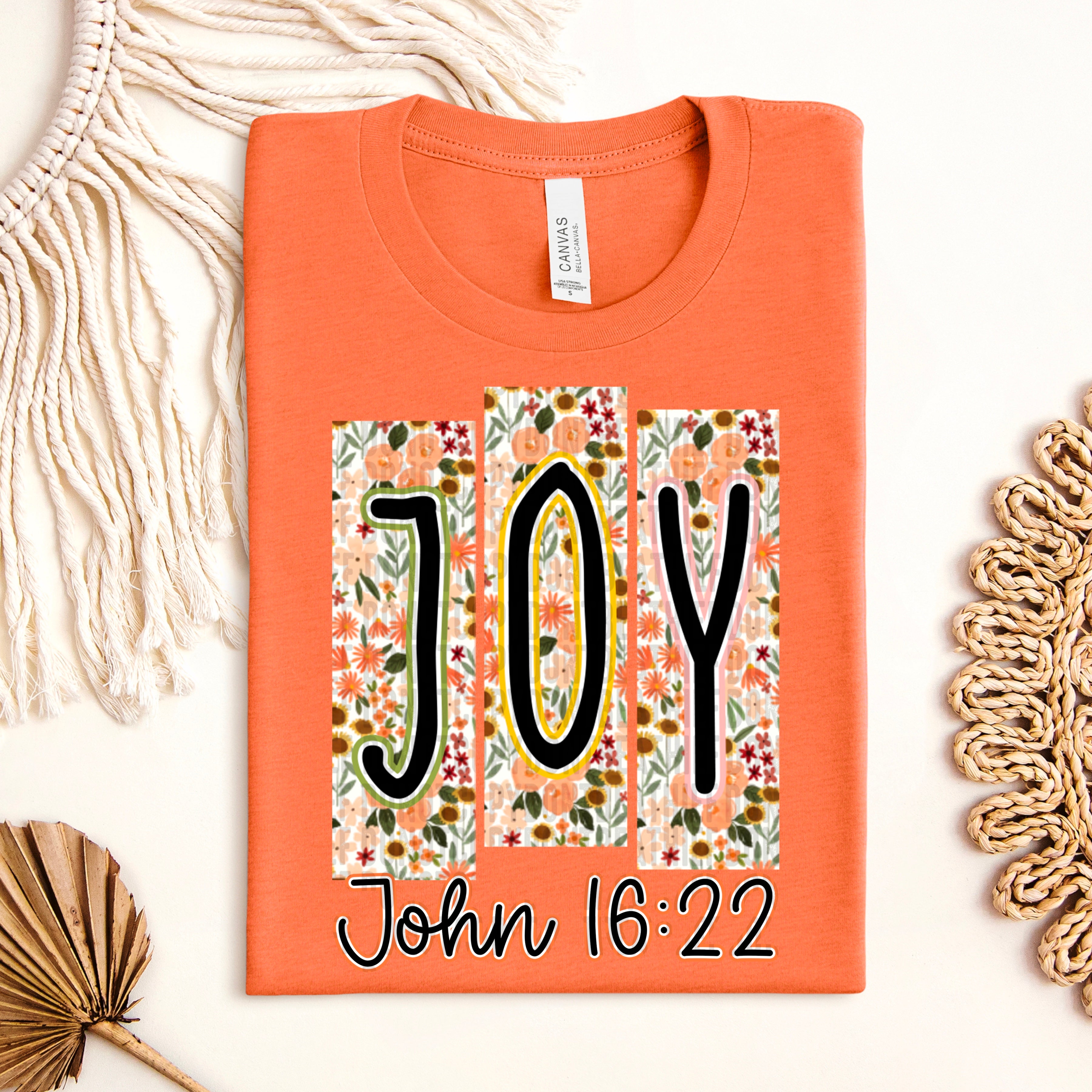 Joy John 16:22 fall colors block letters 111124 DTF transfer – Mud ...