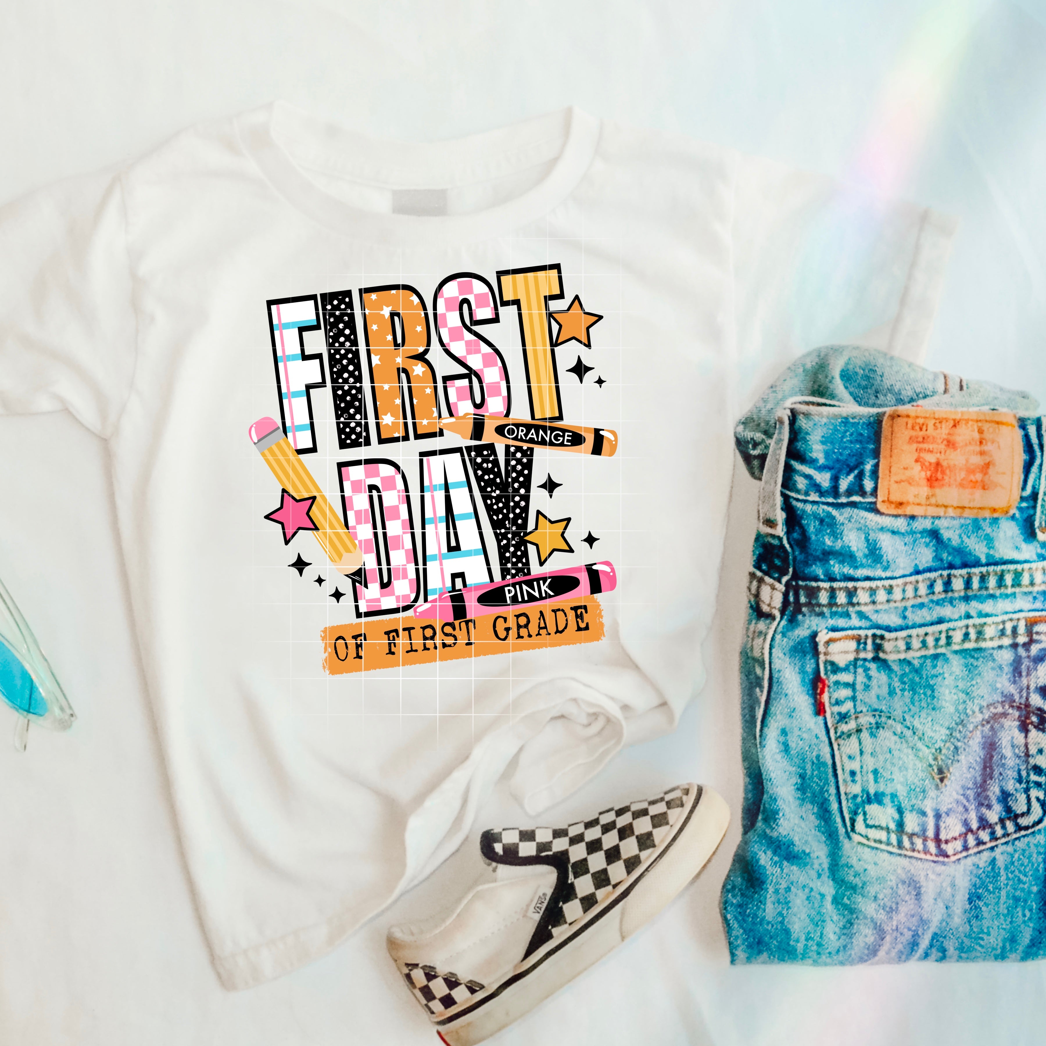 First day of first grade GIRL CSC DTF transfer – Mud & Grace Transfers