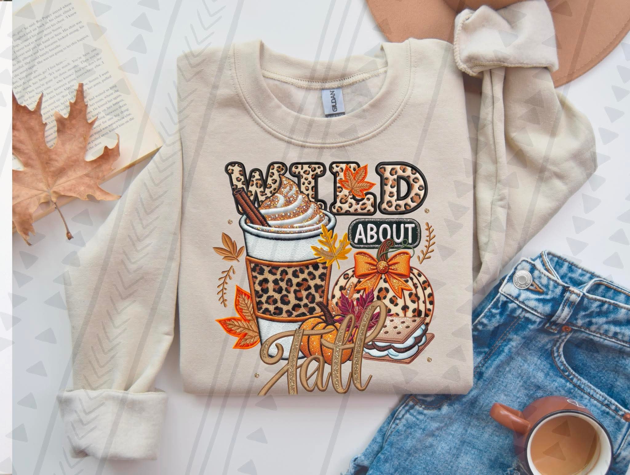 Wild about fall leopard font and latte DTF transfer – Mud & Grace Transfers