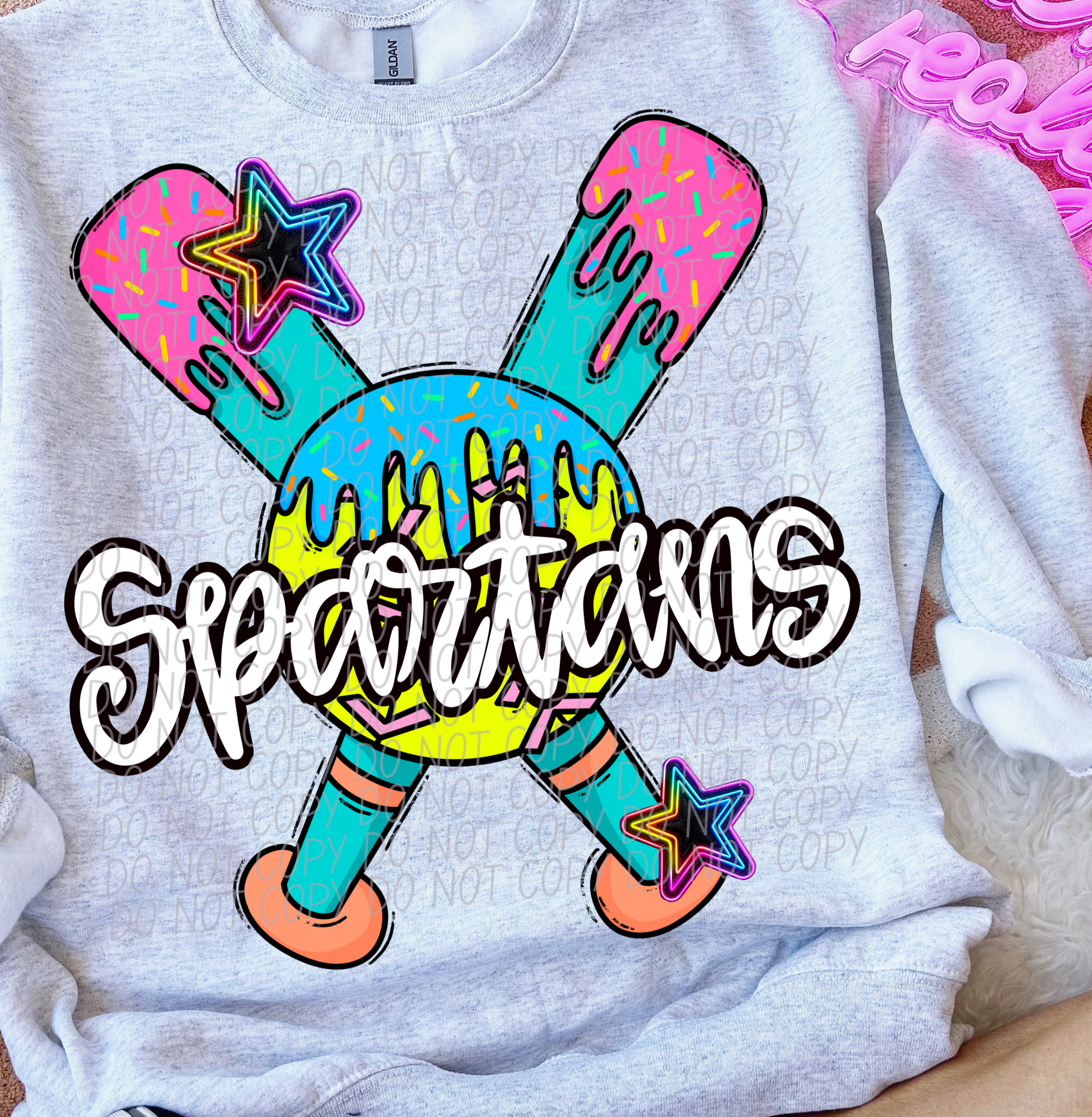 Dripping softball Spartans (CITY) DTF transfer – Mud & Grace Transfers