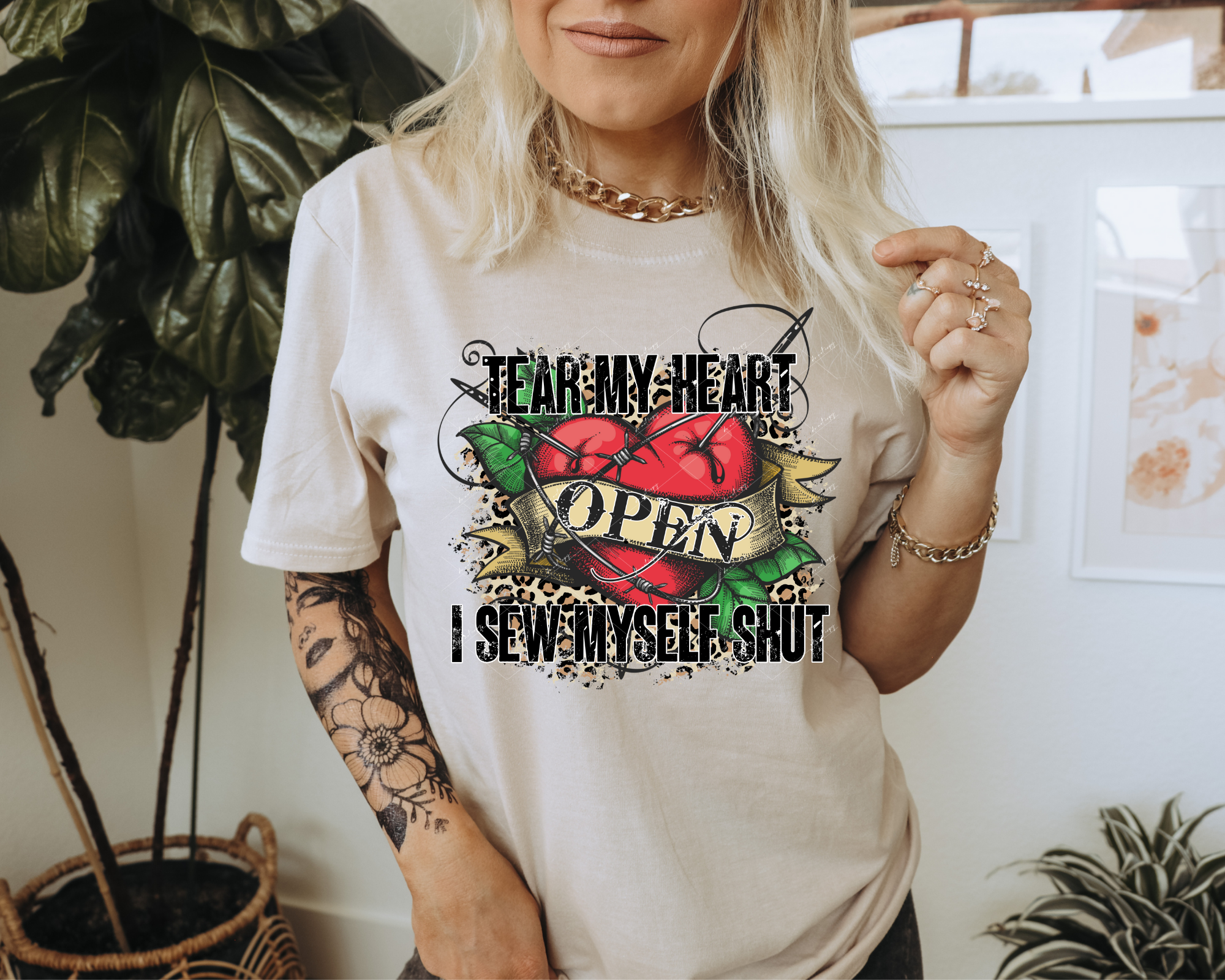 Tear My Heart Open I Sew Myself Shut (heart, barb wire, sewing needles ...