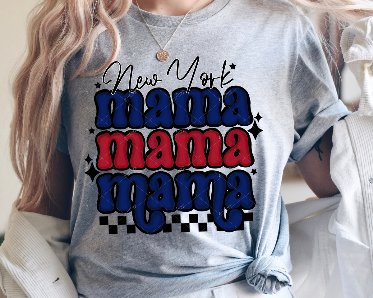 New York mama (blue and red) 1761 DTF TRANSFER – Mud & Grace Transfers